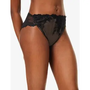 Wacoal Vivid Attraction High-leg Lace And Mesh Briefs