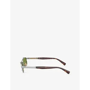 Brunello Cucinelli Rectangular Metal Sunglasses - Silver