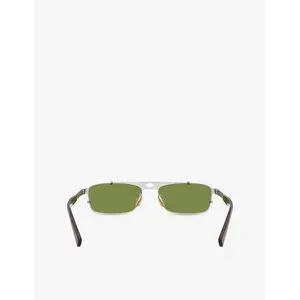 Brunello Cucinelli Rectangular Metal Sunglasses - Silver