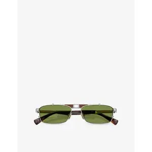 Brunello Cucinelli Rectangular Metal Sunglasses - Silver