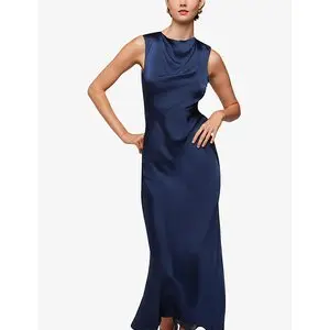 Whistles Cowl-neck Tie-back Satin Maxi Dress