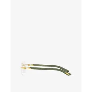 Cartier Square-frame Metal Optical Glasses - Gold