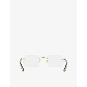 Cartier Square-frame Metal Optical Glasses - Gold