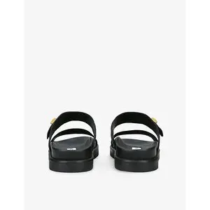 Steve Madden Take Two Leather Sandals With Branded Hardware - Black
