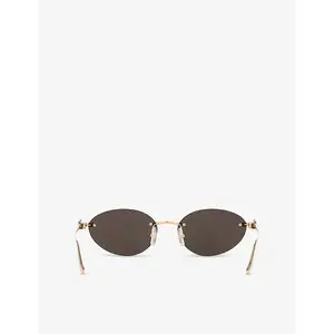 Cartier Oval-frame Metal Sunglasses