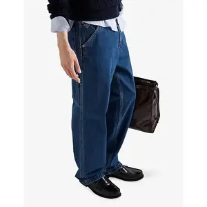 Prada Triangle-logo Light Denim Cargo Jeans
