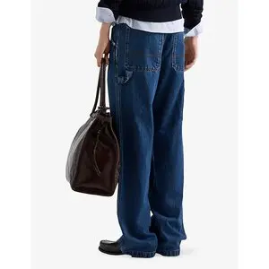 Prada Triangle-logo Light Denim Cargo Jeans