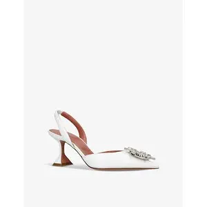Amina Muaddi Begum Sling 70 Satin Heels