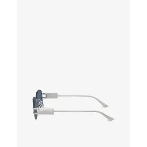 Versace Irregular-frame Metal Sunglasses - Silver