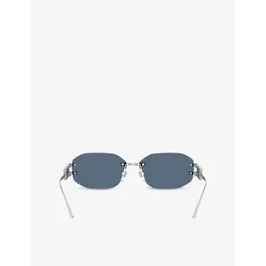 Versace Irregular-frame Metal Sunglasses - Silver
