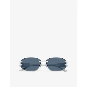 Versace Irregular-frame Metal Sunglasses - Silver