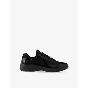 Prada America's Cup Patent-leather Low-top Trainers - Black