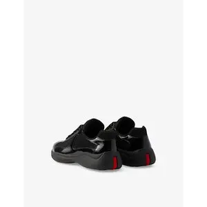 Prada America's Cup Patent-leather Low-top Trainers - Black