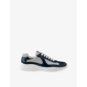Prada America's Cup Patent-leather Low-top Trainers - Blue