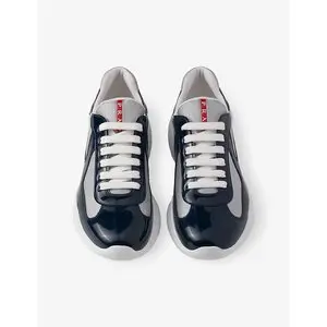 Prada America's Cup Patent-leather Low-top Trainers - Blue