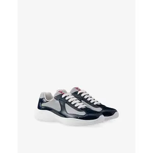 Prada America's Cup Patent-leather Low-top Trainers - Blue