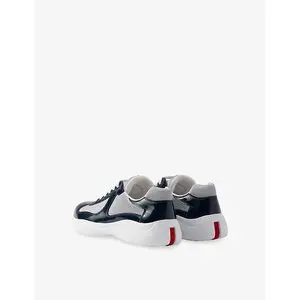 Prada America's Cup Patent-leather Low-top Trainers - Blue
