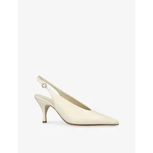 AeydĒ Carla 75 Leather Pumps - Cream