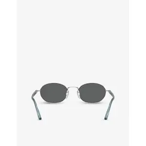 Persol Po1018s Ida Round Frame Metal Sunglasses - Silver