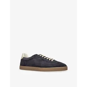 Brunello Cucinelli Foiled-logo Suede Low-top Trainers