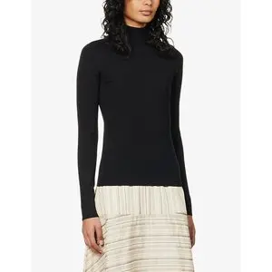 JOSEPH High-neck Ribbed Silk-blend Jumper