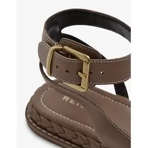 REISS Gabi Plait-detail Leather Sandals