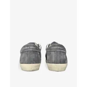 GOLDEN GOOSE Superstar Suede Trainers With Glitter Star - Grey/dark