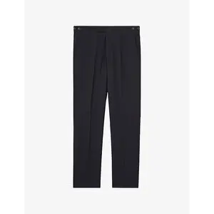 REISS Slim-fit Wool-blend Trousers - Navy