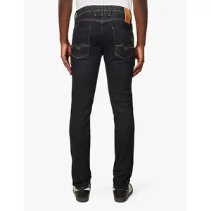 REPLAY Anbass Hyperflex Slim-fit Straight-leg Jeans - Dark Blue