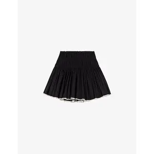 Maje Woven Mini Skirt With Embellished Trim