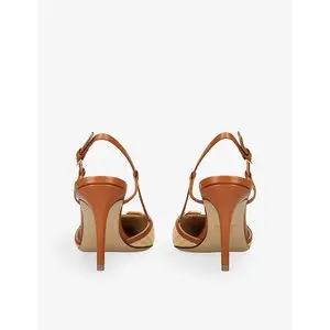 Valentino Garavani Vlogo Signature Raffia Slingbacks