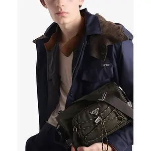 Prada Re-nylon And Leather Shoulder Bag - Green