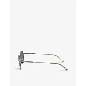Brunello Cucinelli Irregular-frame Titanium Sunglasses - Grey
