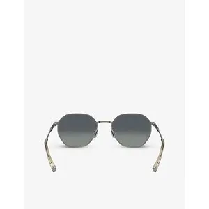 Brunello Cucinelli Irregular-frame Titanium Sunglasses - Grey