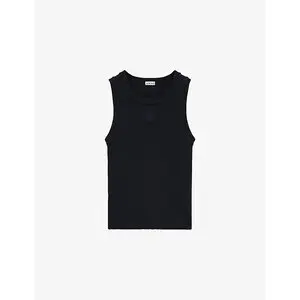 Loewe Anagram Ribbed Stretch-woven Tank Top - Black