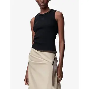 Loewe Anagram Ribbed Stretch-woven Tank Top - Black