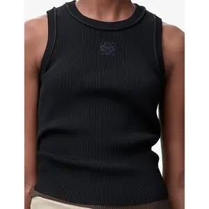 Loewe Anagram Ribbed Stretch-woven Tank Top - Black