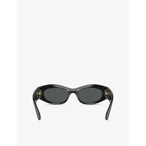 Versace Ve4480u Oval-frame Sunglasses - Black