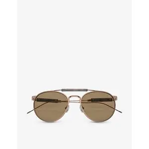 Brunello Cucinelli Phantos-frame Titanium Sunglasses - Gold