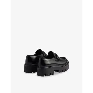 Prada Brand-plaque Leather Loafers - Black