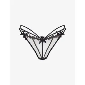 Agent Provocateur Coletta Embroidered Tulle Thong