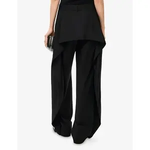 Loewe Layered-panel Wide-leg High-rise Wool-blend Trousers