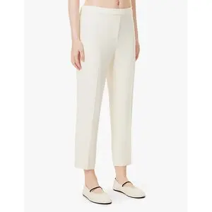 Theory Treeca Cropped Slim-leg Crepe Trousers