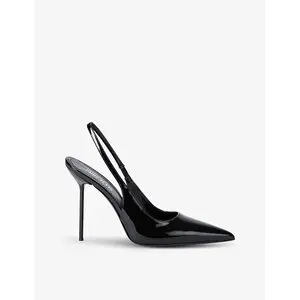 Paris Texas Lidia Sling-back Pointed-toe Leather Heels - Black