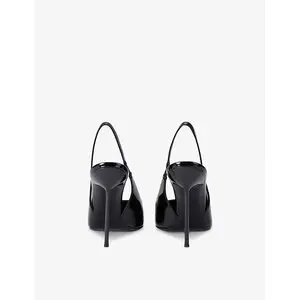Paris Texas Lidia Sling-back Pointed-toe Leather Heels - Black
