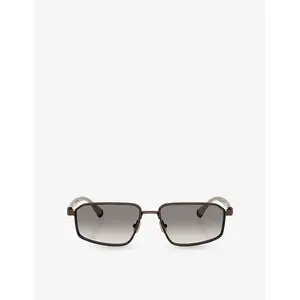 Brunello Cucinelli Irregular-frame Titanium Sunglasses - Brown