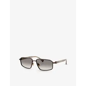 Brunello Cucinelli Irregular-frame Titanium Sunglasses - Brown