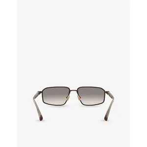Brunello Cucinelli Irregular-frame Titanium Sunglasses - Brown