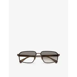 Brunello Cucinelli Irregular-frame Titanium Sunglasses - Brown