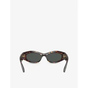 Versace Oval-frame Tortoiseshell Acetate Sunglasses - Brown